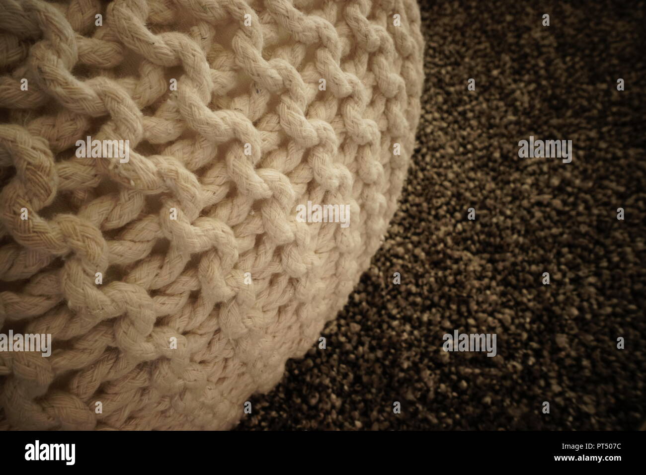 Heavy yarn. hand woven ball Stock Photo - Alamy