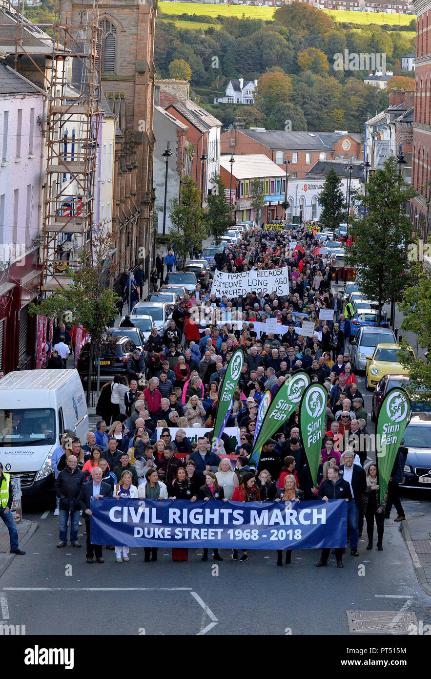 Derry, Northern Ireland. 6th October 2018. 50th Anniversary of Civil ...