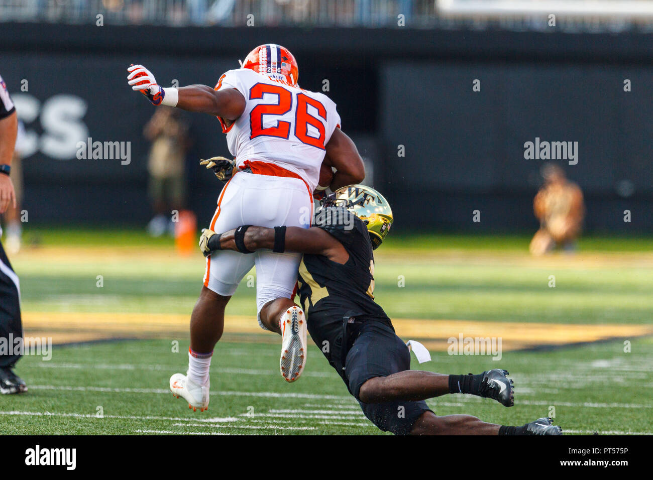 Winston-Salem, NC, USA. 6th Oct, 2018. Clemson Tigers running back Adam ...
