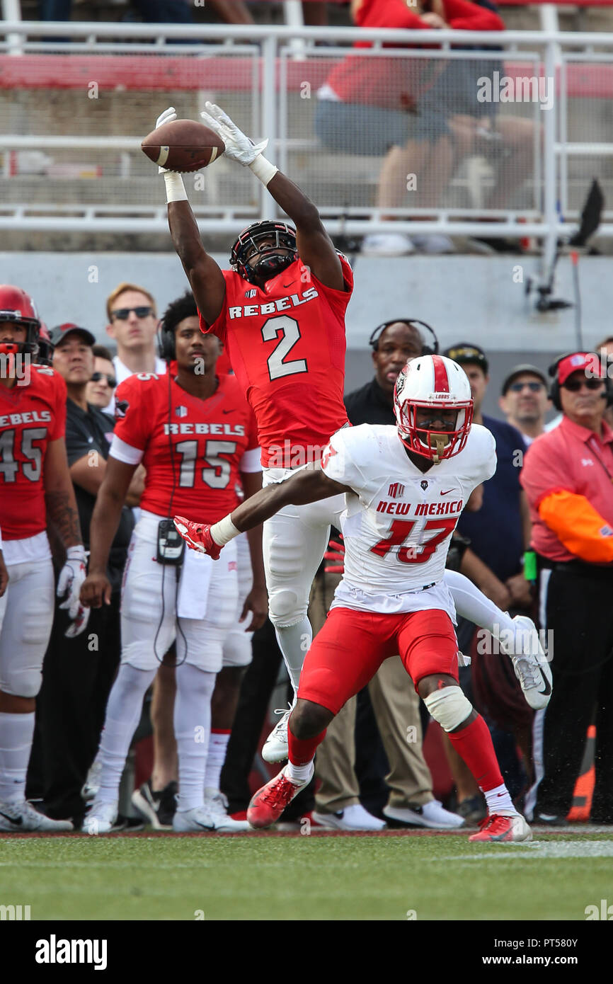 Las Vegas, NV, USA. 6th Oct, 2018. UNLV Rebels wide receiver Mekhi ...
