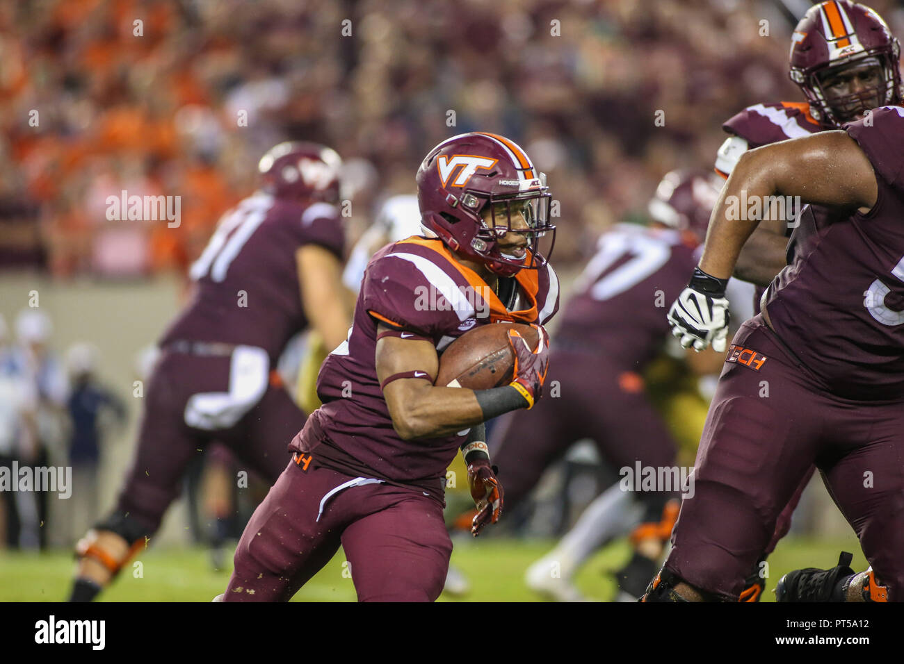 Blacksburg, VA, USA. 6th Oct, 2018. Virginia Tech Hokies running back ...