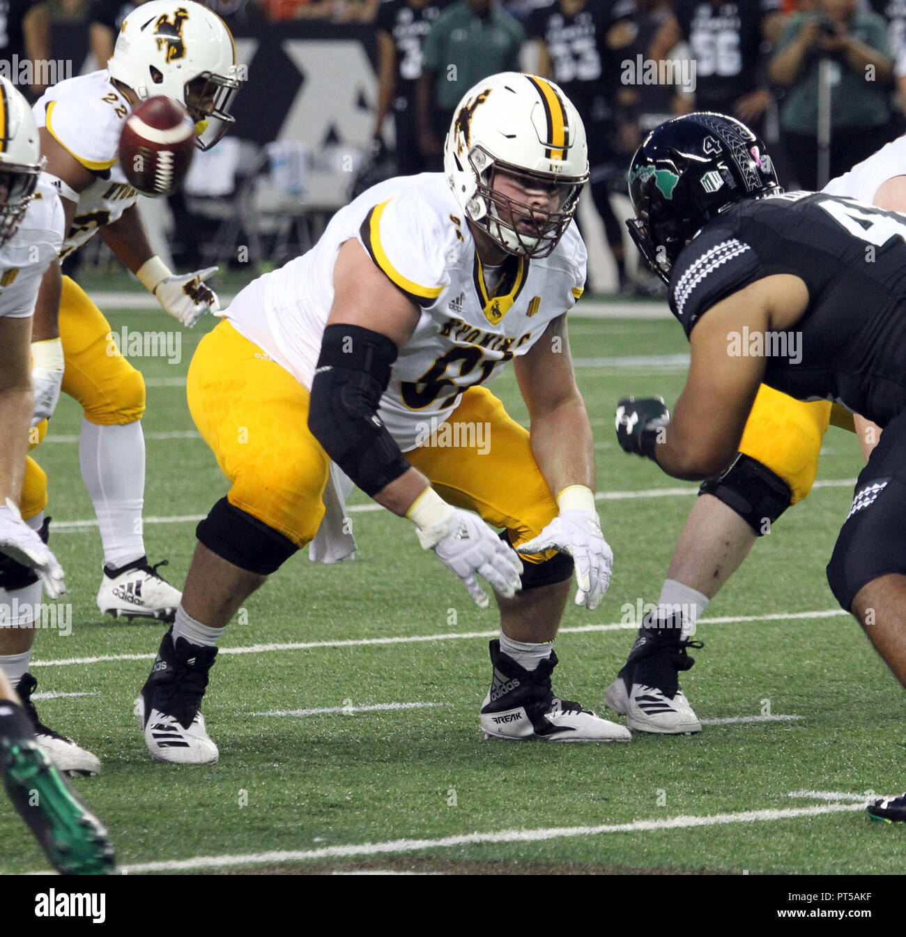 October 6, 2018 - Wyoming Cowboys guard Kaden Jackson #61 during a game ...
