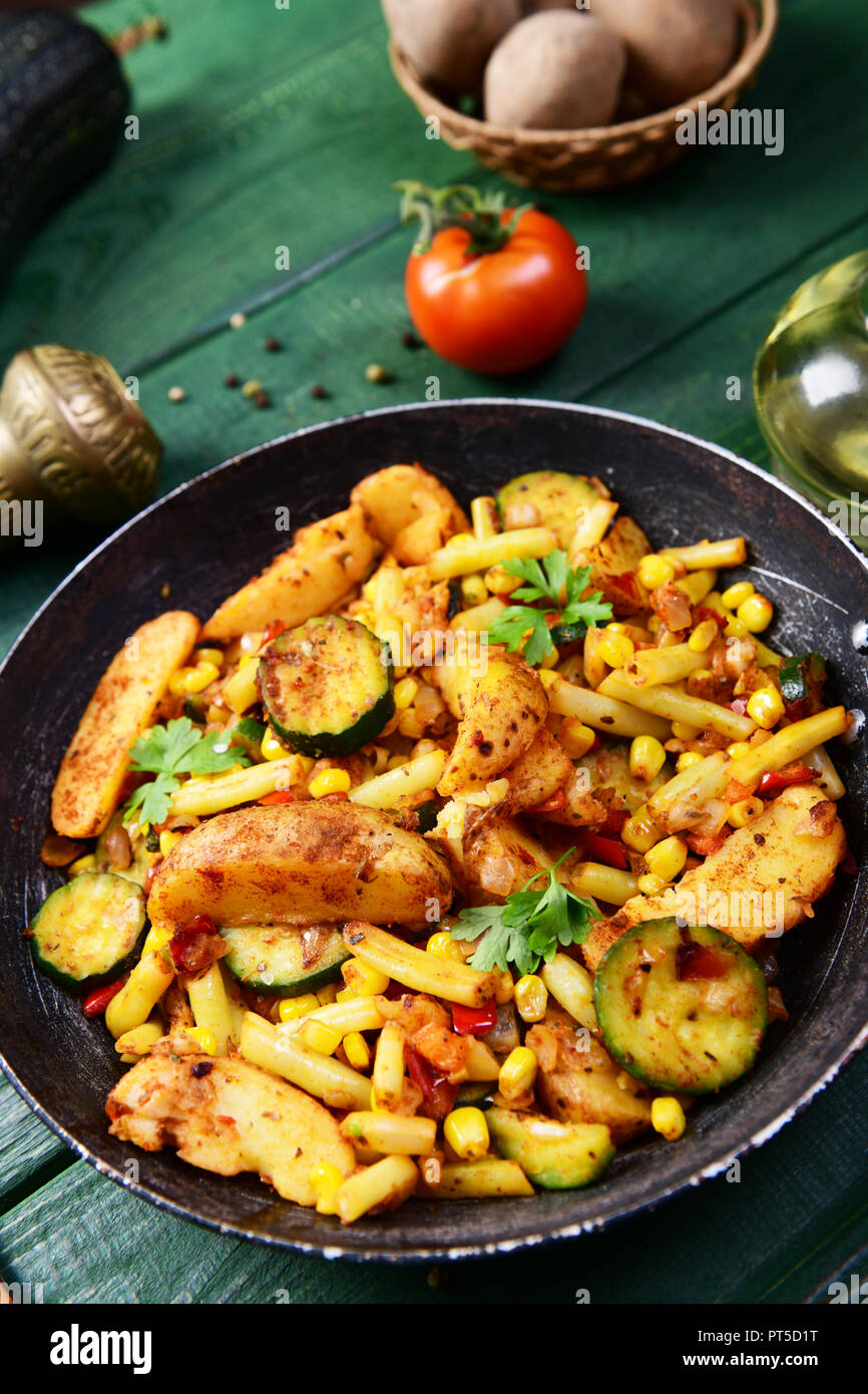 Grilled vegetables from the pan - spanish style Stock Photo - Alamy