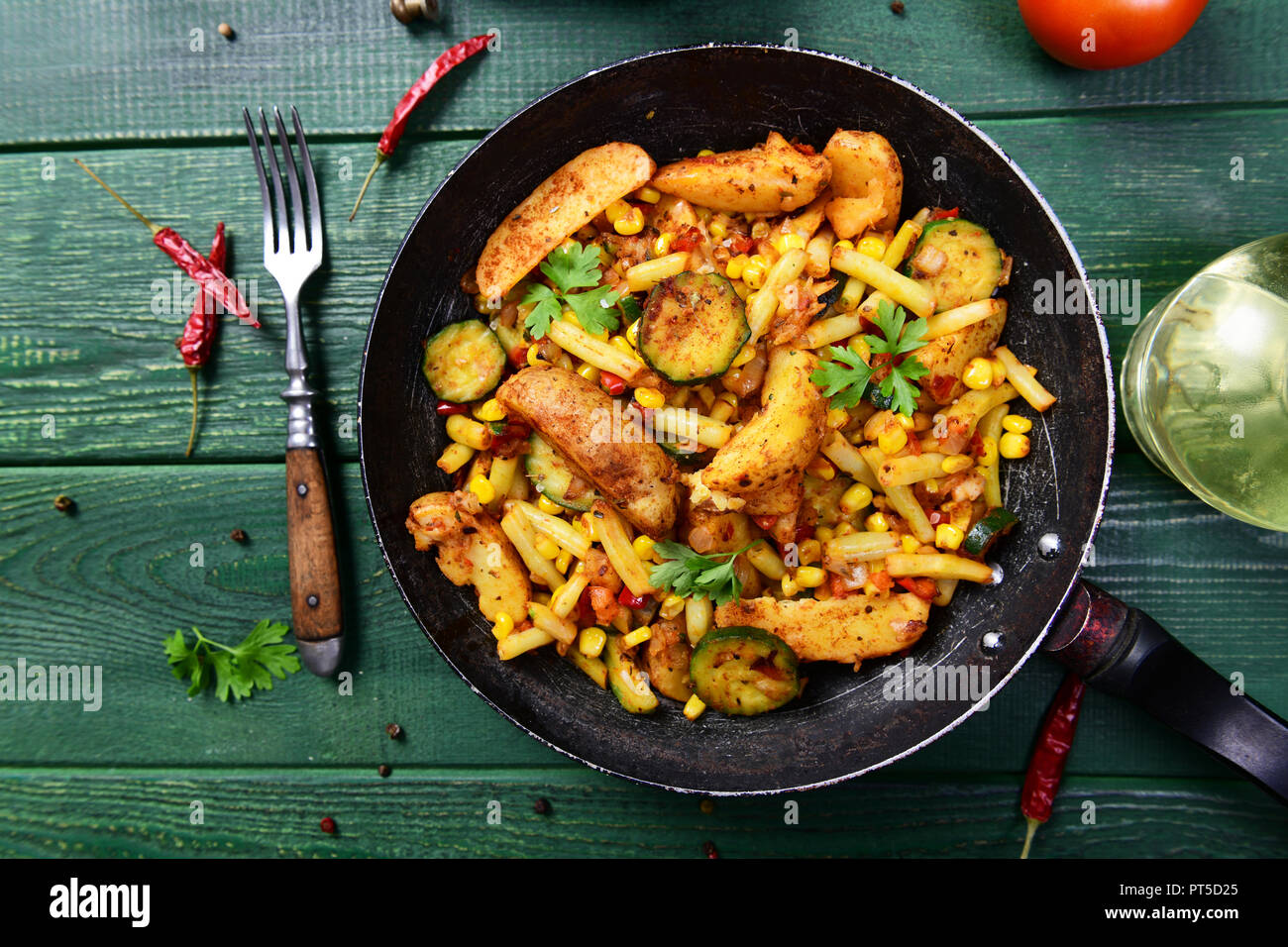 Grilled vegetables from the pan - spanish style Stock Photo - Alamy