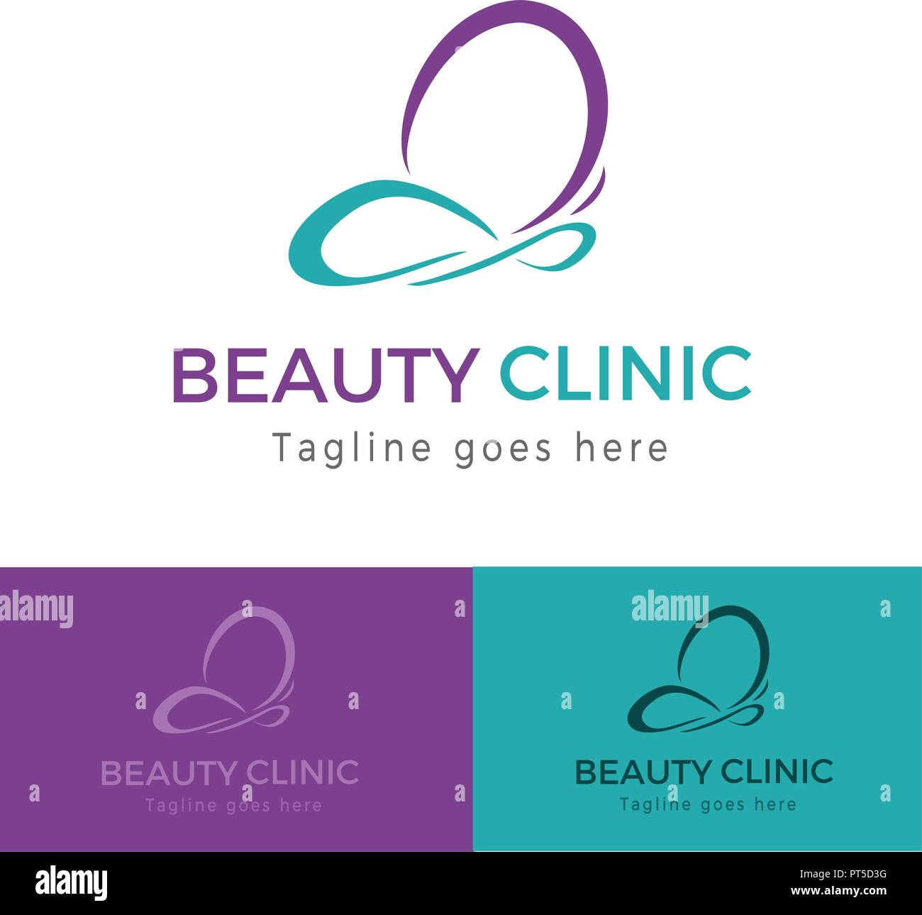 Elegant Purple And Teal Butterfly Beauty Clinic Brand Logo Stock Vector ...