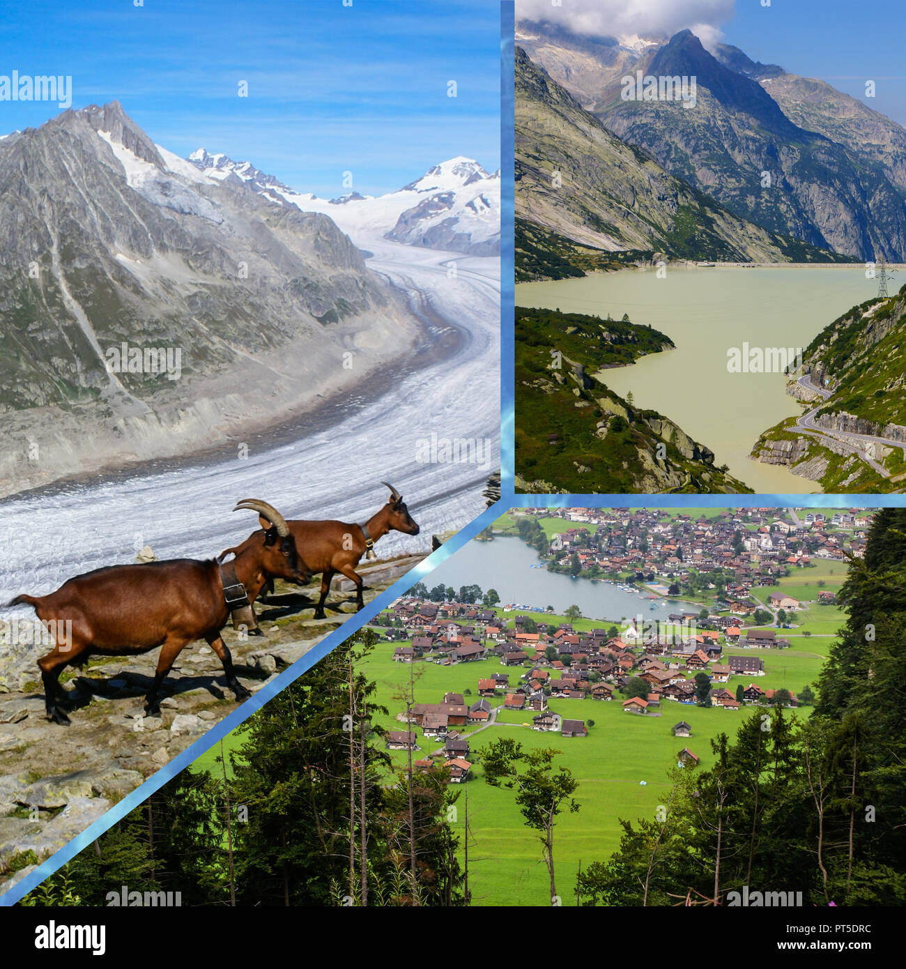 Collage of tourist photos of the Switzerland Stock Photo - Alamy