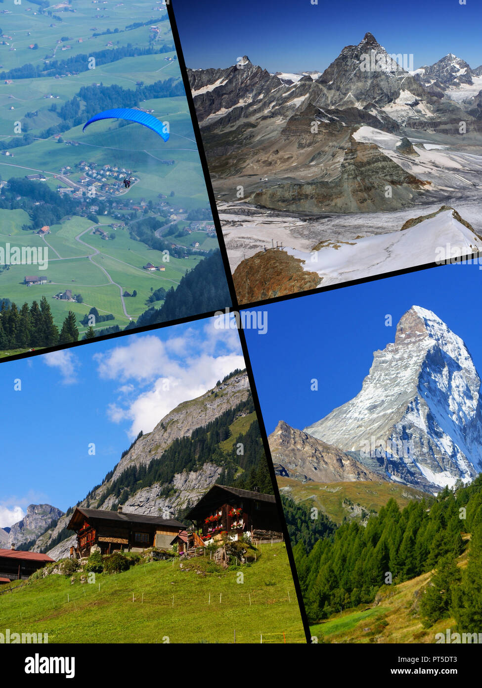 Collage of tourist photos of the Switzerland Stock Photo - Alamy