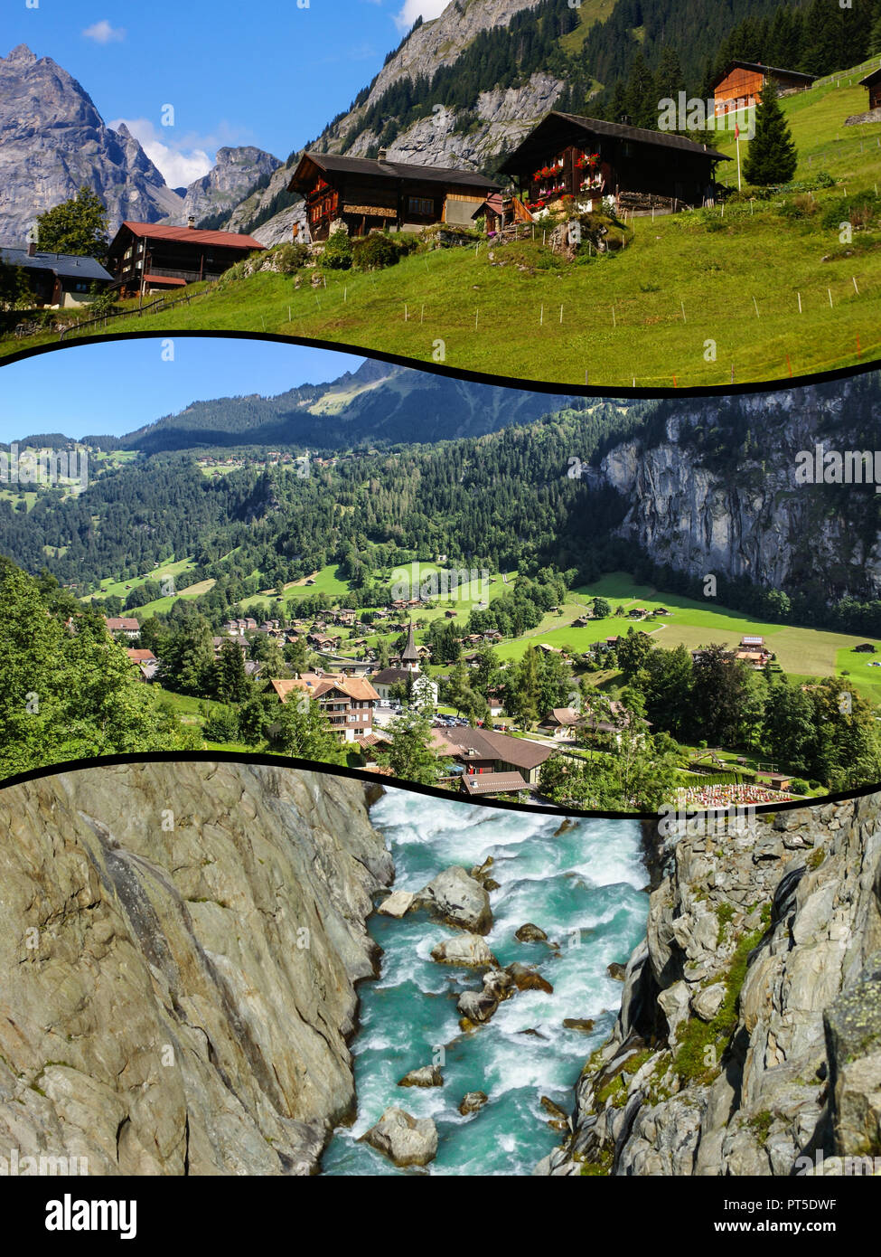 Collage of tourist photos of the Switzerland Stock Photo - Alamy