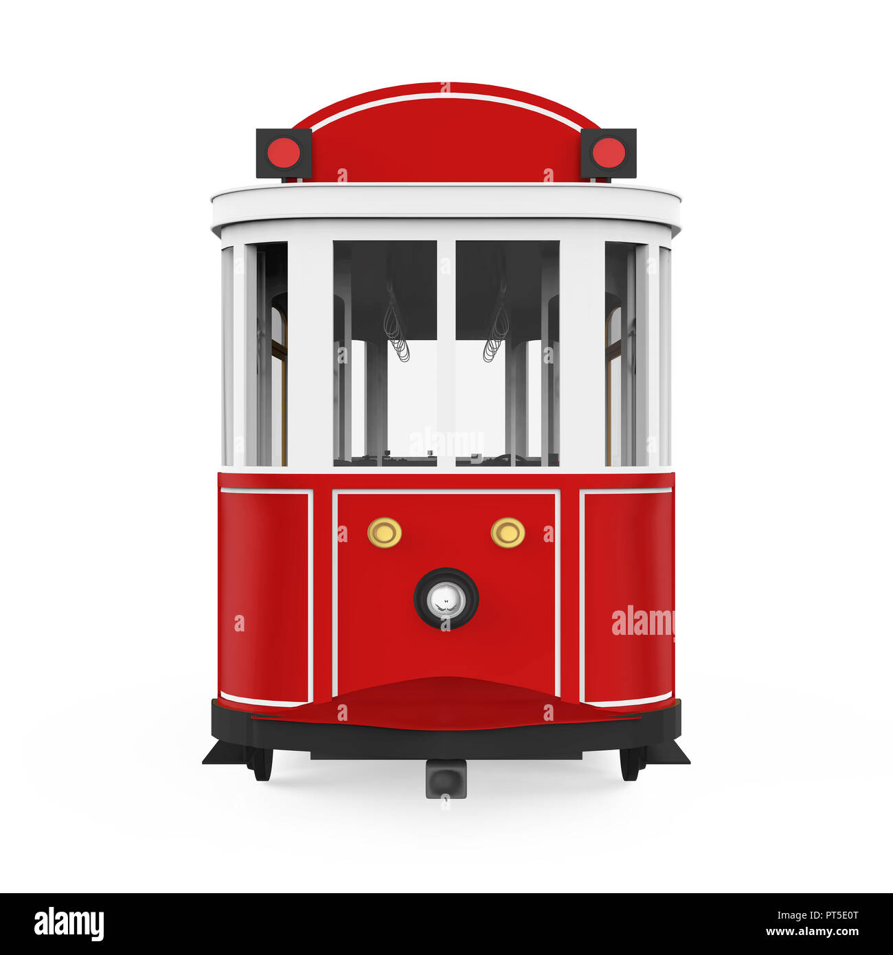 Red electric tram Cut Out Stock Images & Pictures - Alamy