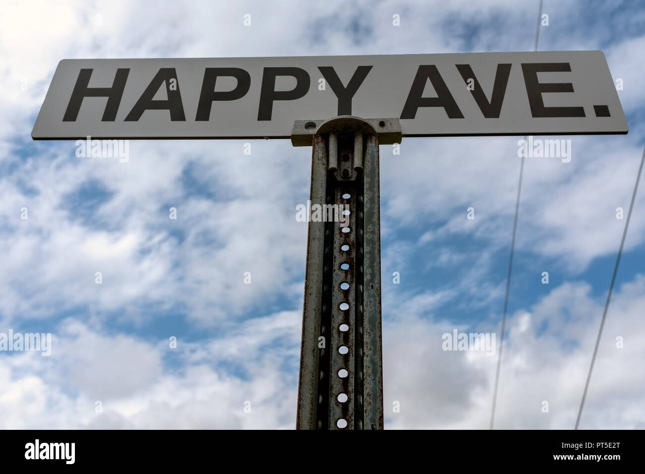 "Happy Ave." street sign Stock Photo - Alamy