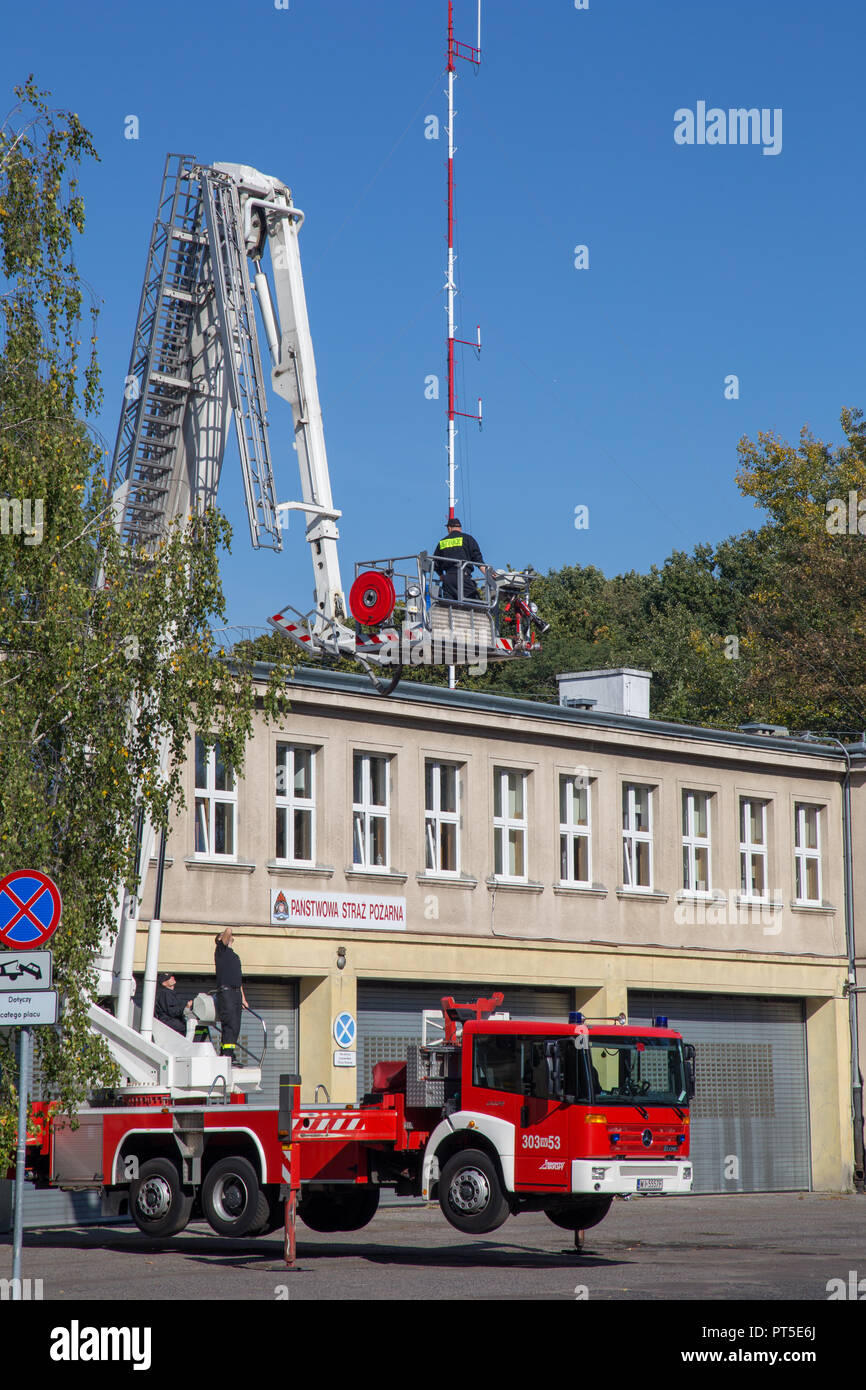 Mercedes-Benz Econic of Polish firefighters of Warsaw with aerial fire ...