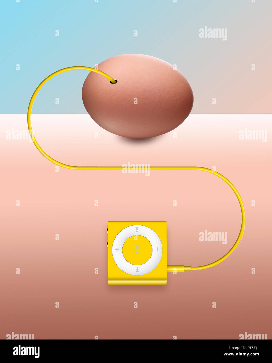 Concept of A Fetus Fertilized Egg Listening Music from an Apple iPod ...