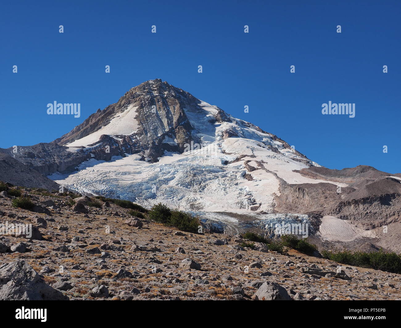 The north face of Mount Hood and Eliot Glacier as seen from the ...