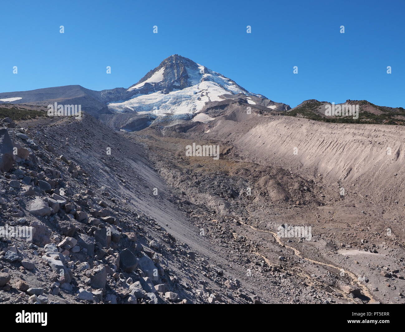 The north face of Mount Hood and Eliot Glacier as seen from the ...