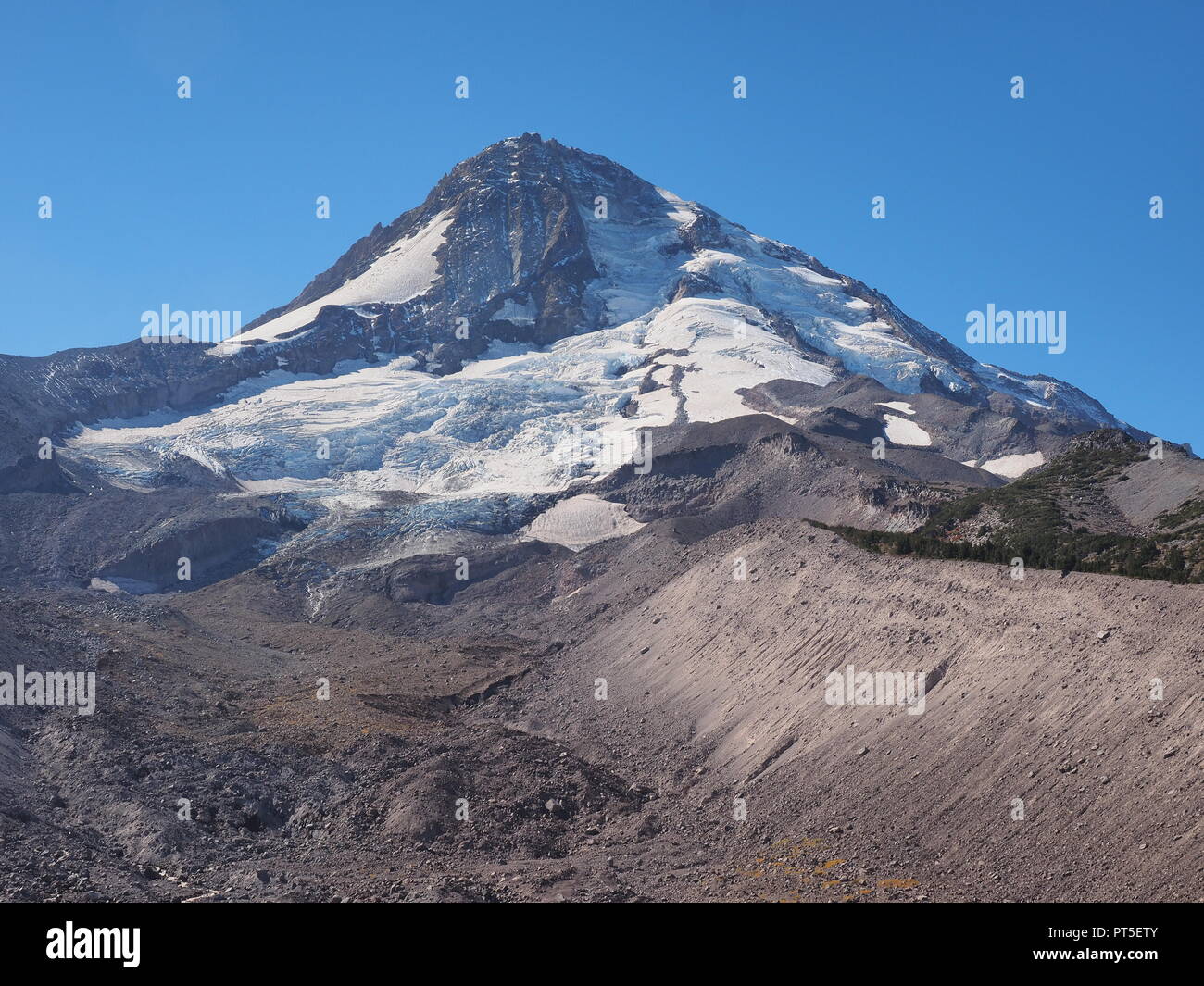 The north face of Mount Hood and Eliot Glacier as seen from the ...