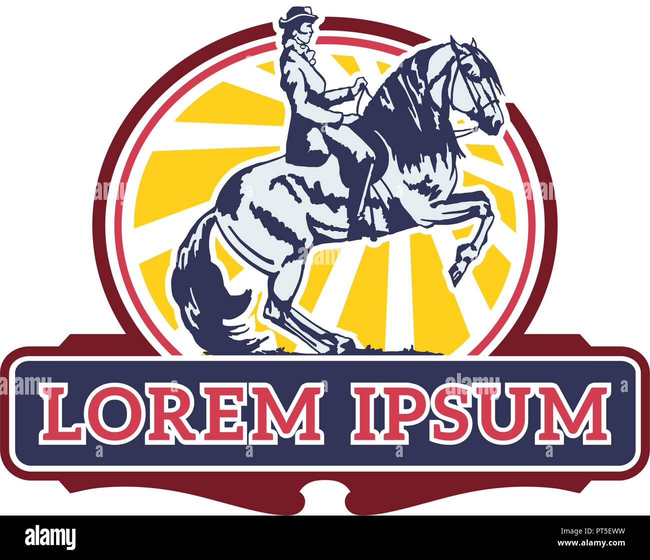 horse vintage logo. emblem design concept template Stock Vector Image ...