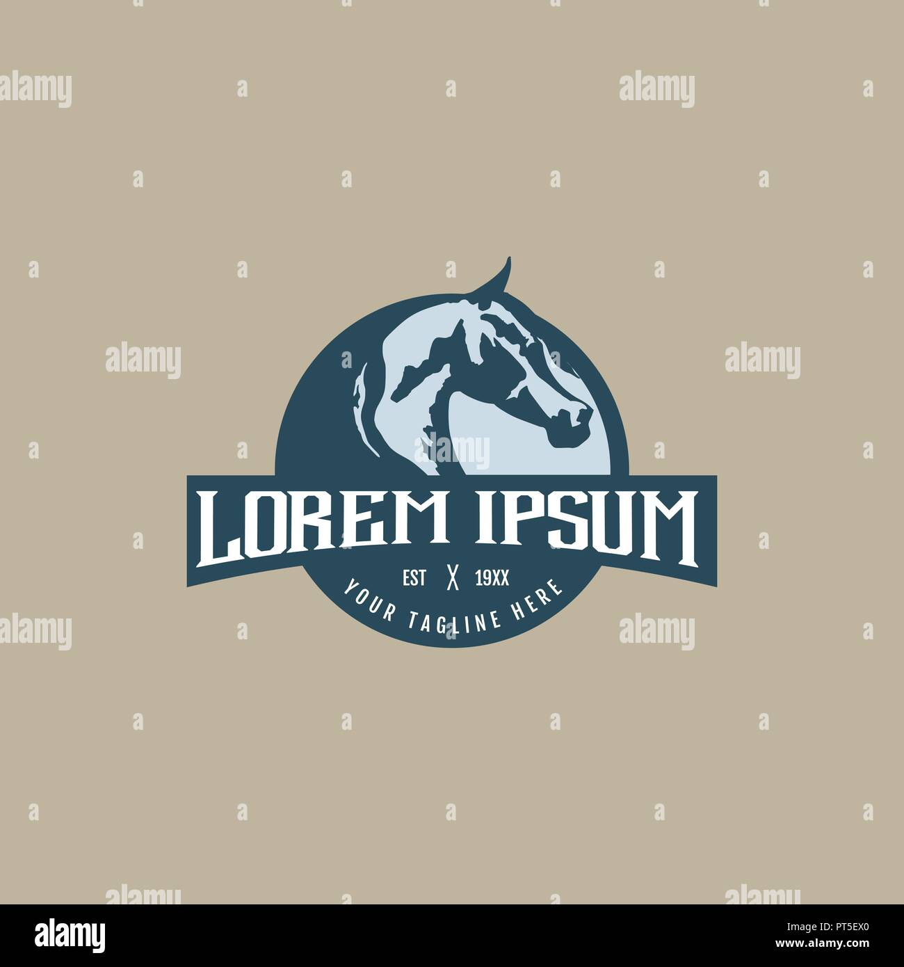 horse vintage logo. emblem design concept template Stock Vector Image ...