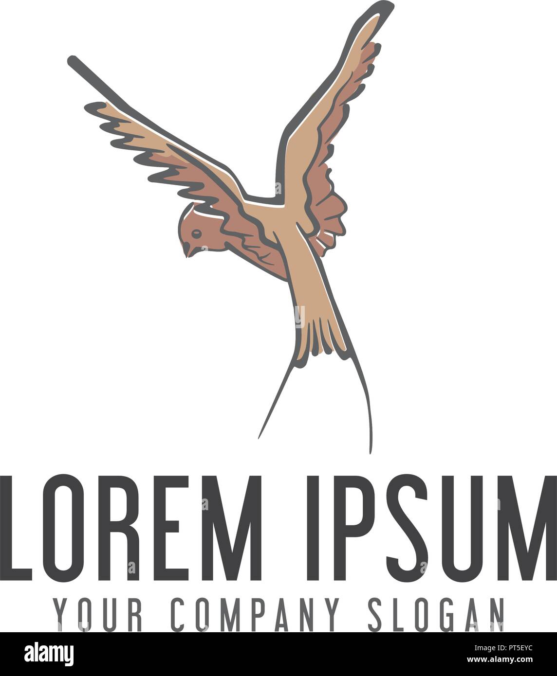 bird logo. hand drawn design concept template Stock Vector Image & Art ...