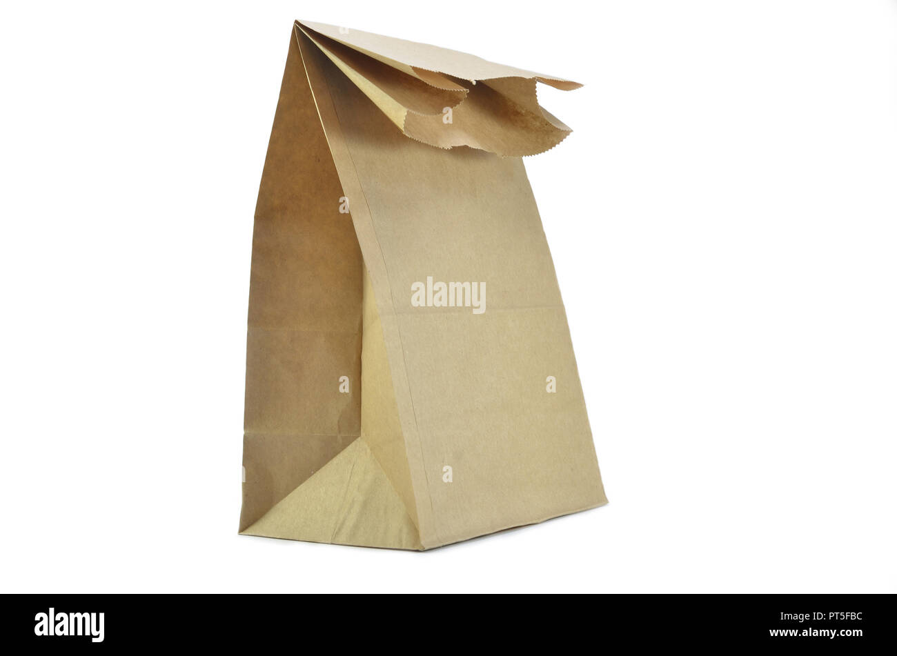 Brown paper package isolated on a white background Stock Photo - Alamy