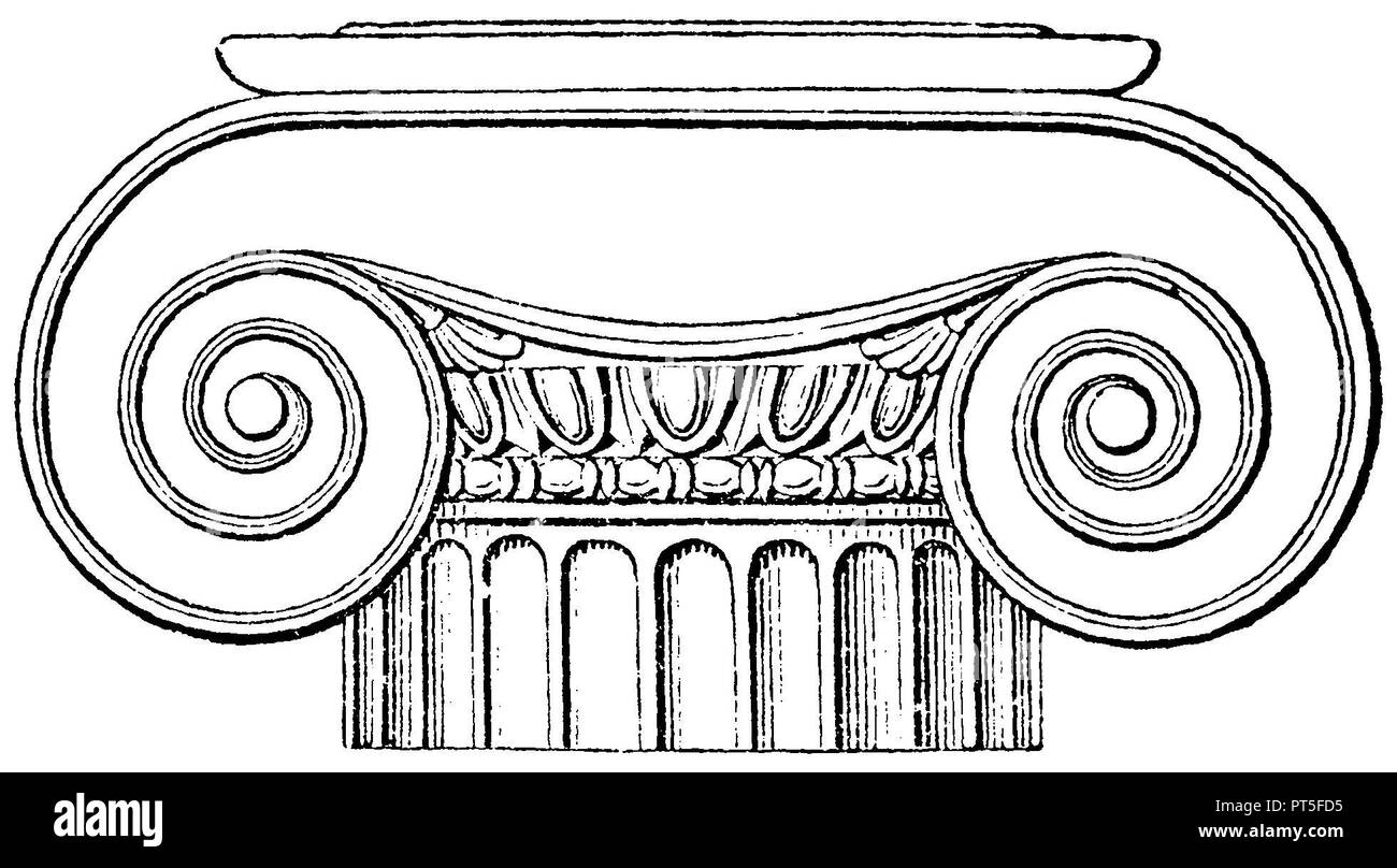 Ionian capital, anonym 1870 Stock Photo - Alamy