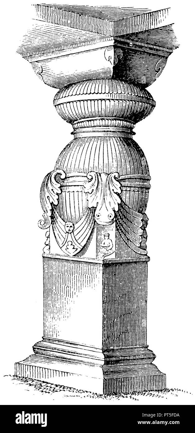 Pillars from the grotto of Ellora, anonym 1870 Stock Photo - Alamy