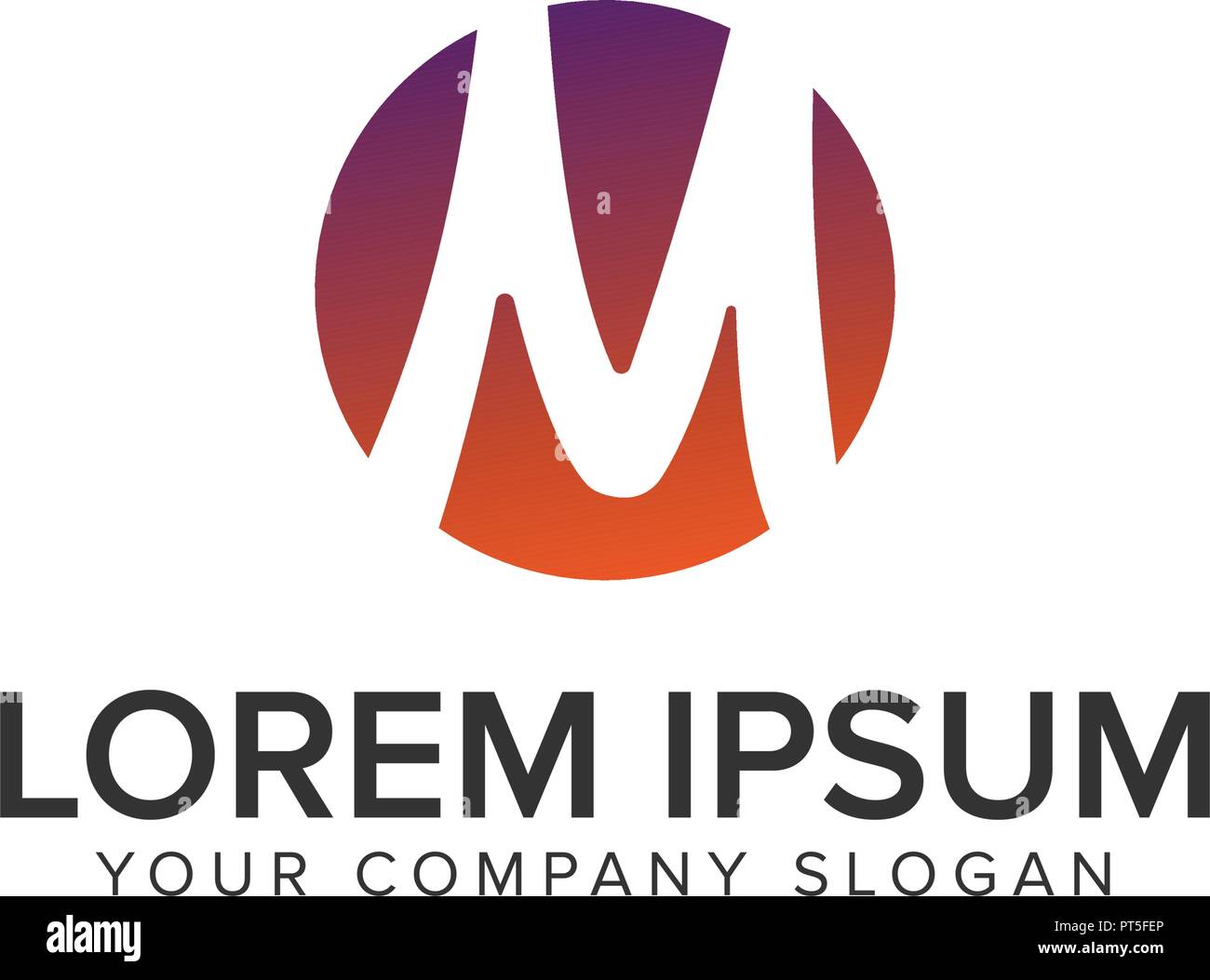 Letter M circle Logo design concept template Stock Vector Image & Art ...