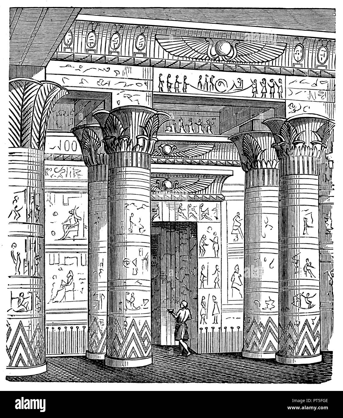 Interior view of the temple to Philae, anonym 1896 Stock Photo - Alamy