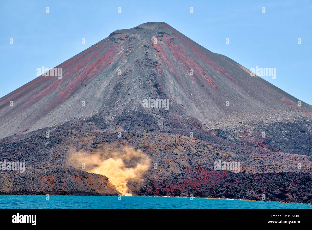 Krakatau, a small island group in the Sunda Strait between the islands ...