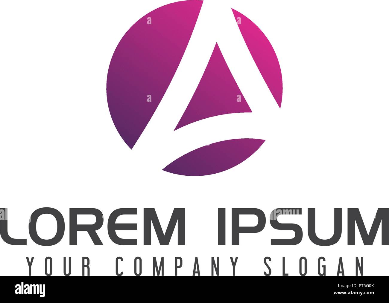 letter A circle Logo. design concept template Stock Vector Image & Art ...