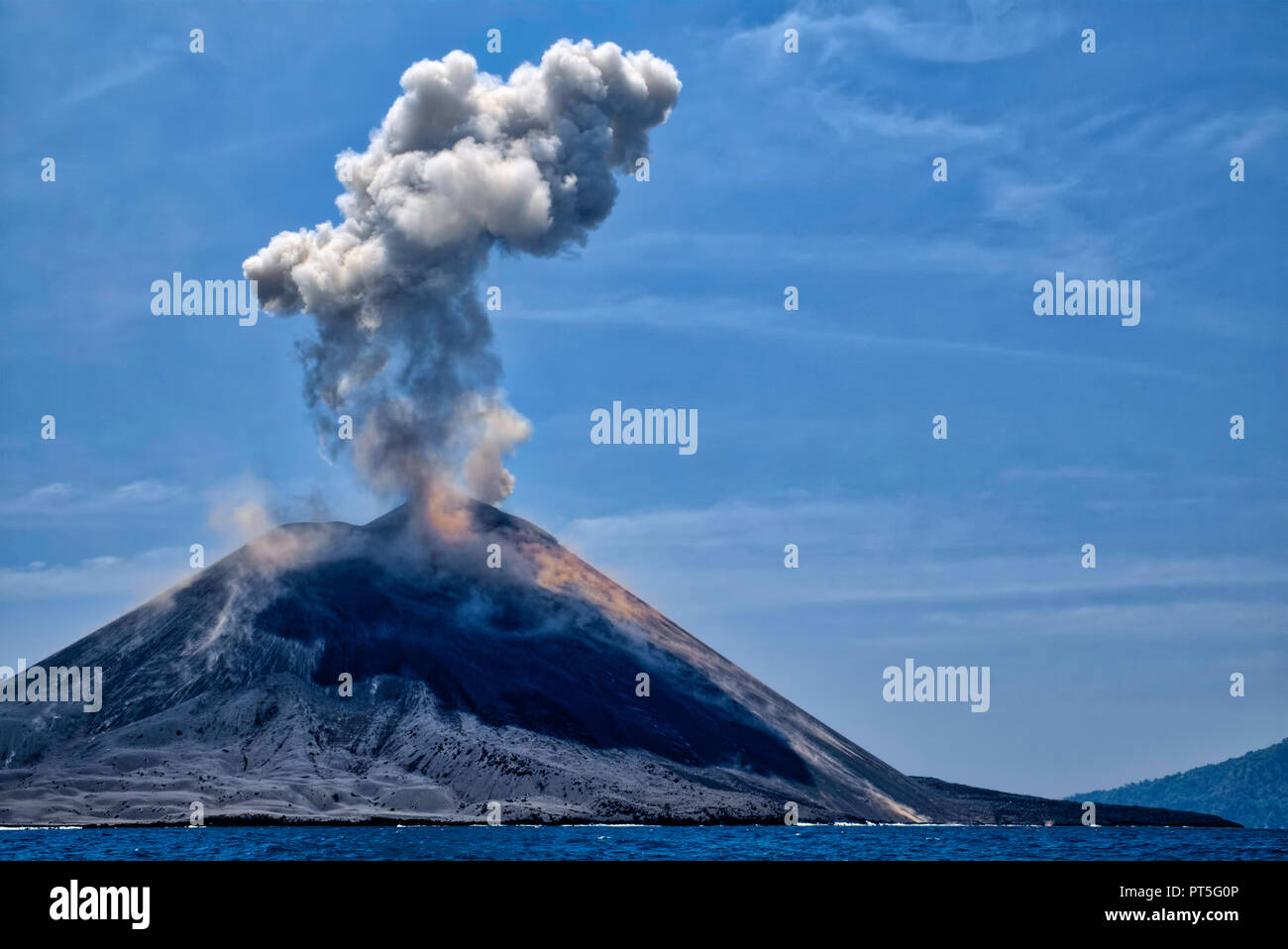 Krakatau, a small island group in the Sunda Strait between the islands ...