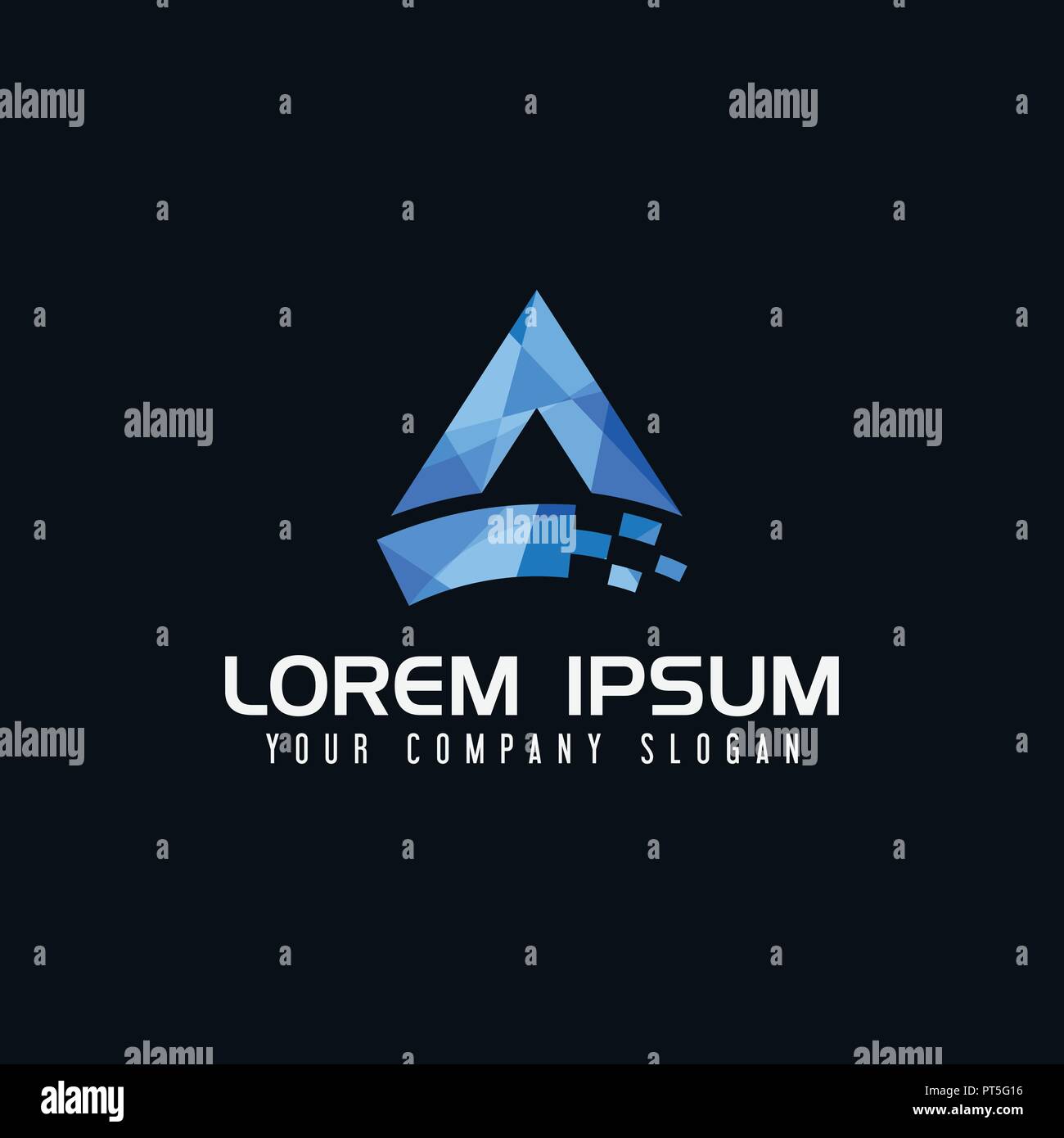 Modern letter A technology Logo design concept template Stock Vector ...