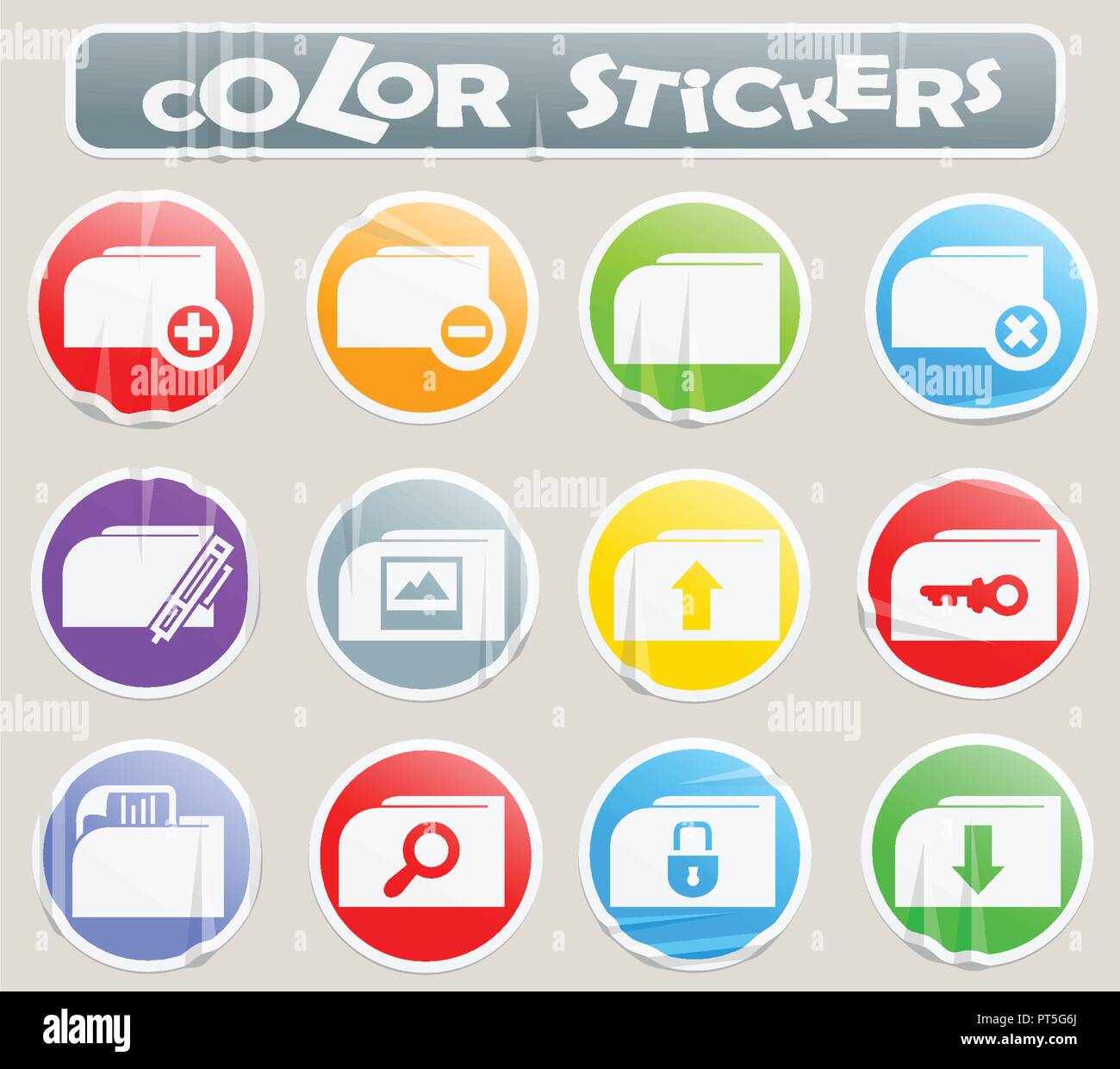 Folder vector icons for user interface design Stock Vector Image & Art ...