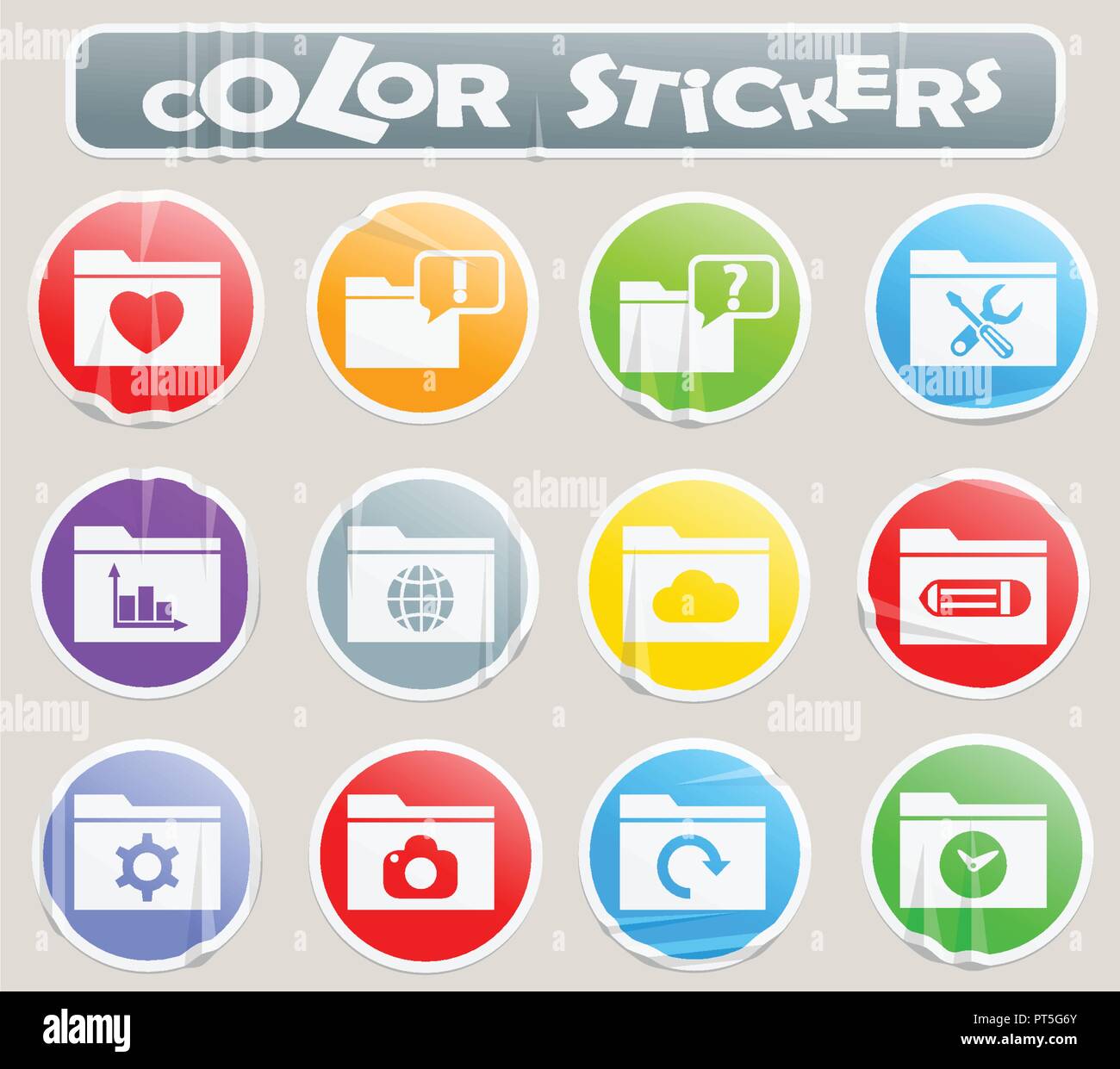 folder color stickers Stock Vector Image & Art - Alamy