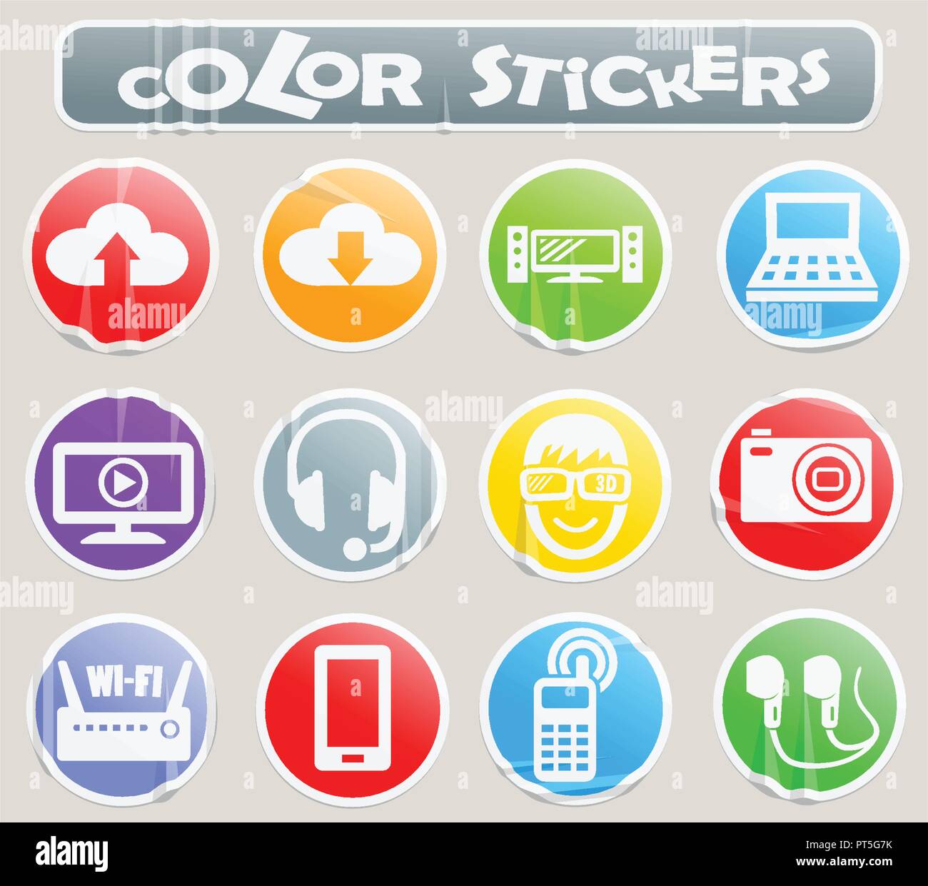 Round colored button banner hi-res stock photography and images - Alamy