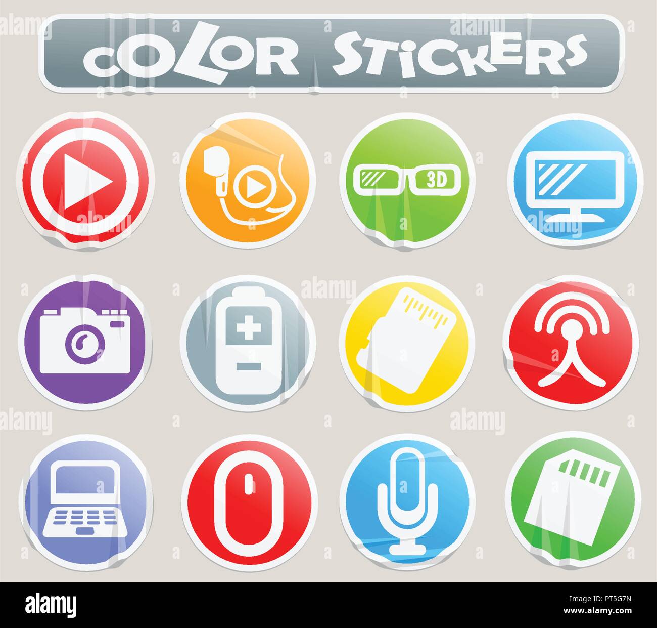 Hi tech color stickers Stock Vector Image & Art - Alamy