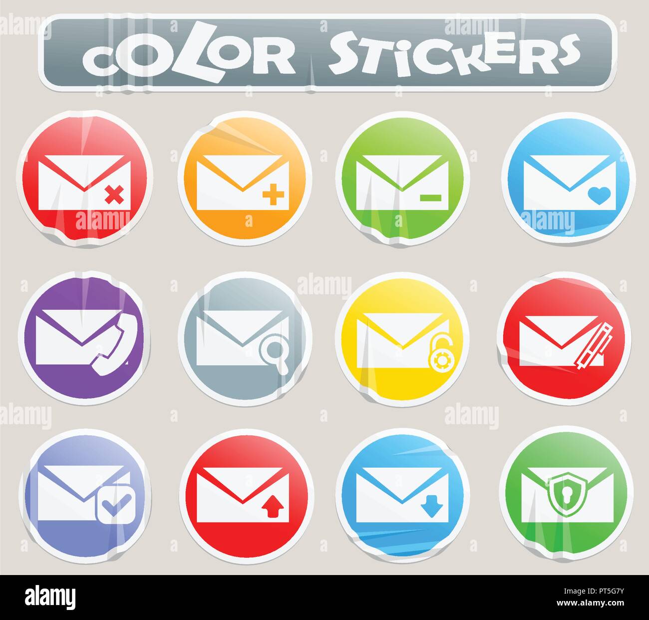 Mail color stickers Stock Vector Image & Art - Alamy