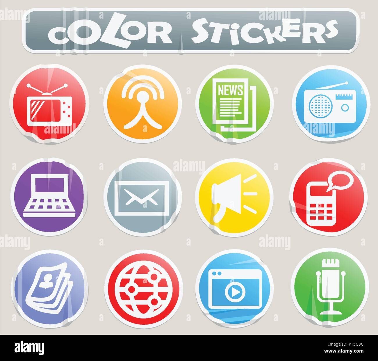 Media color stickers Stock Vector Image & Art - Alamy