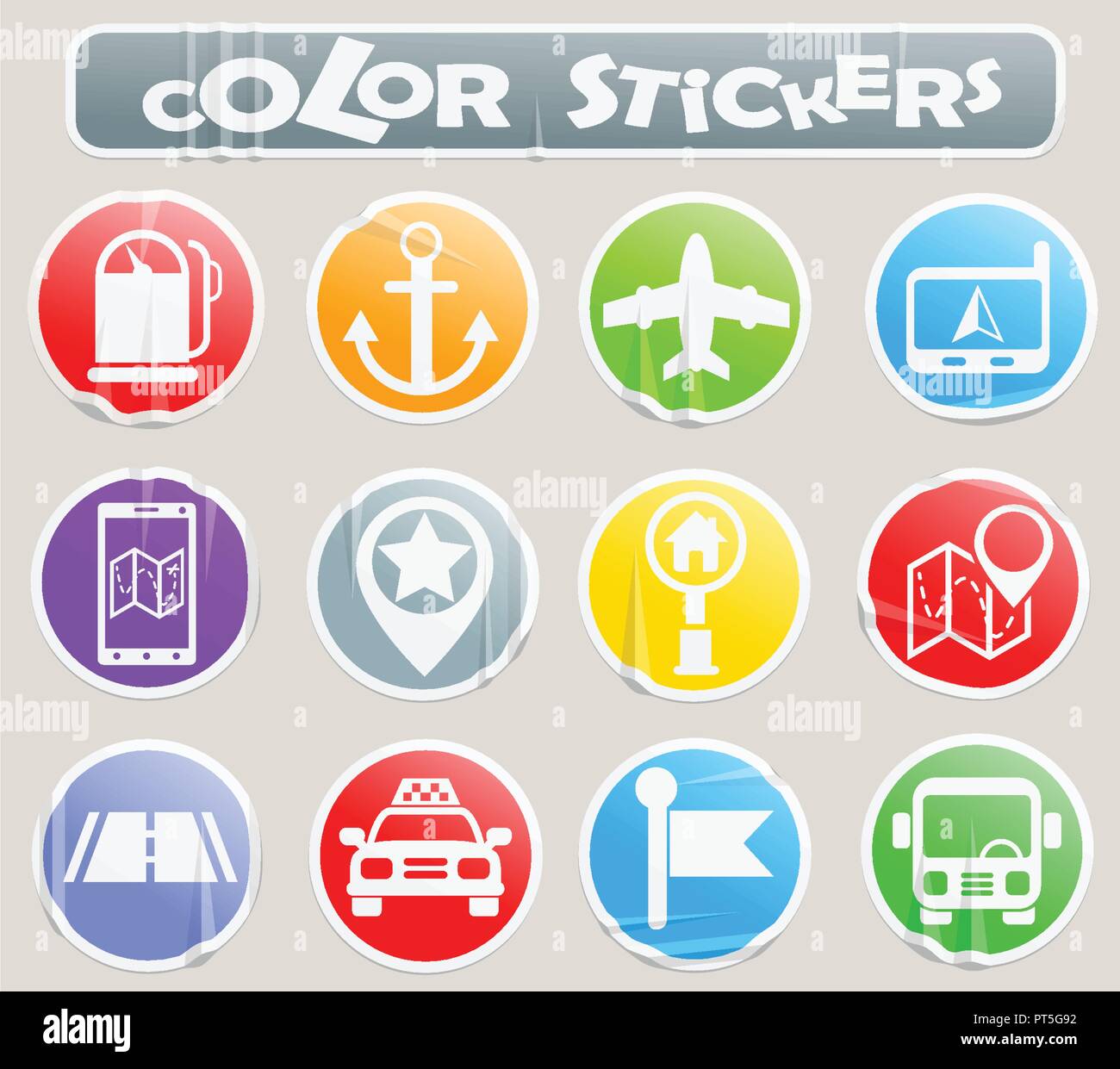 navigation color stickers Stock Vector Image & Art - Alamy