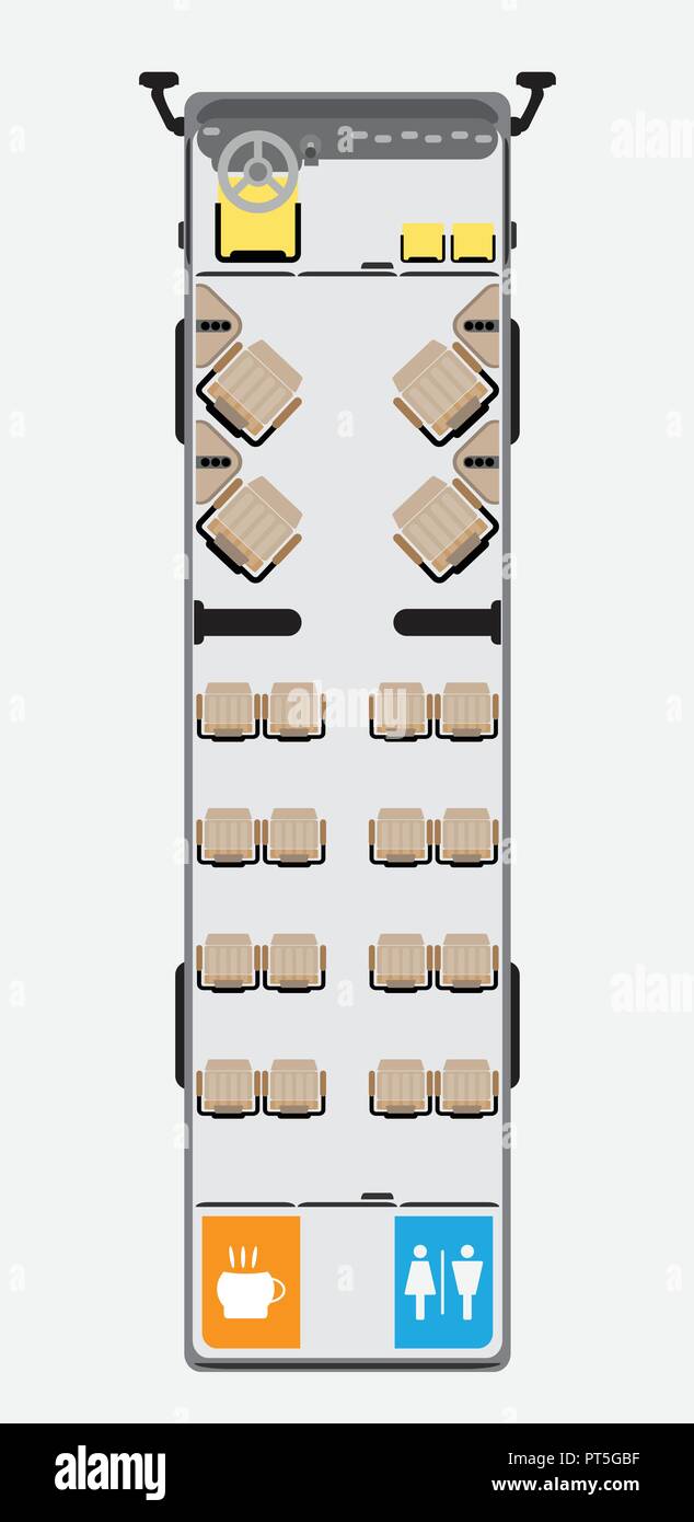 Business Bus seat map with restroom vector Stock Vector Image & Art - Alamy