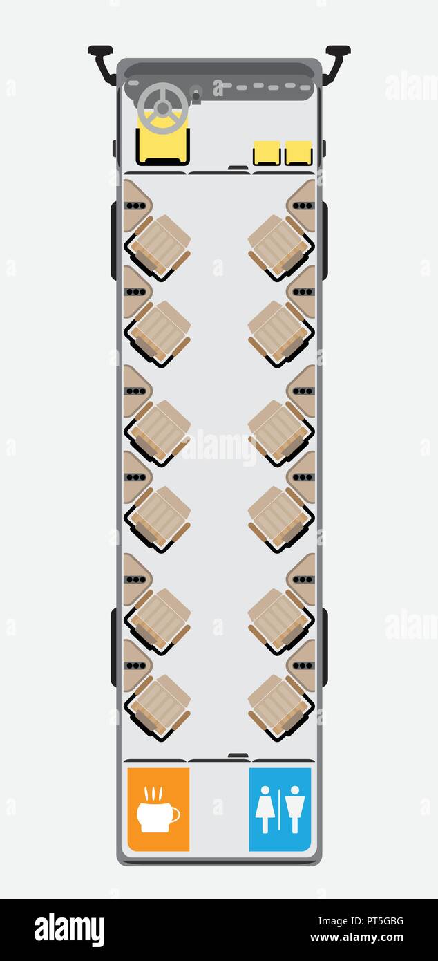 Business Bus seat map with restroom vector Stock Vector Image & Art - Alamy