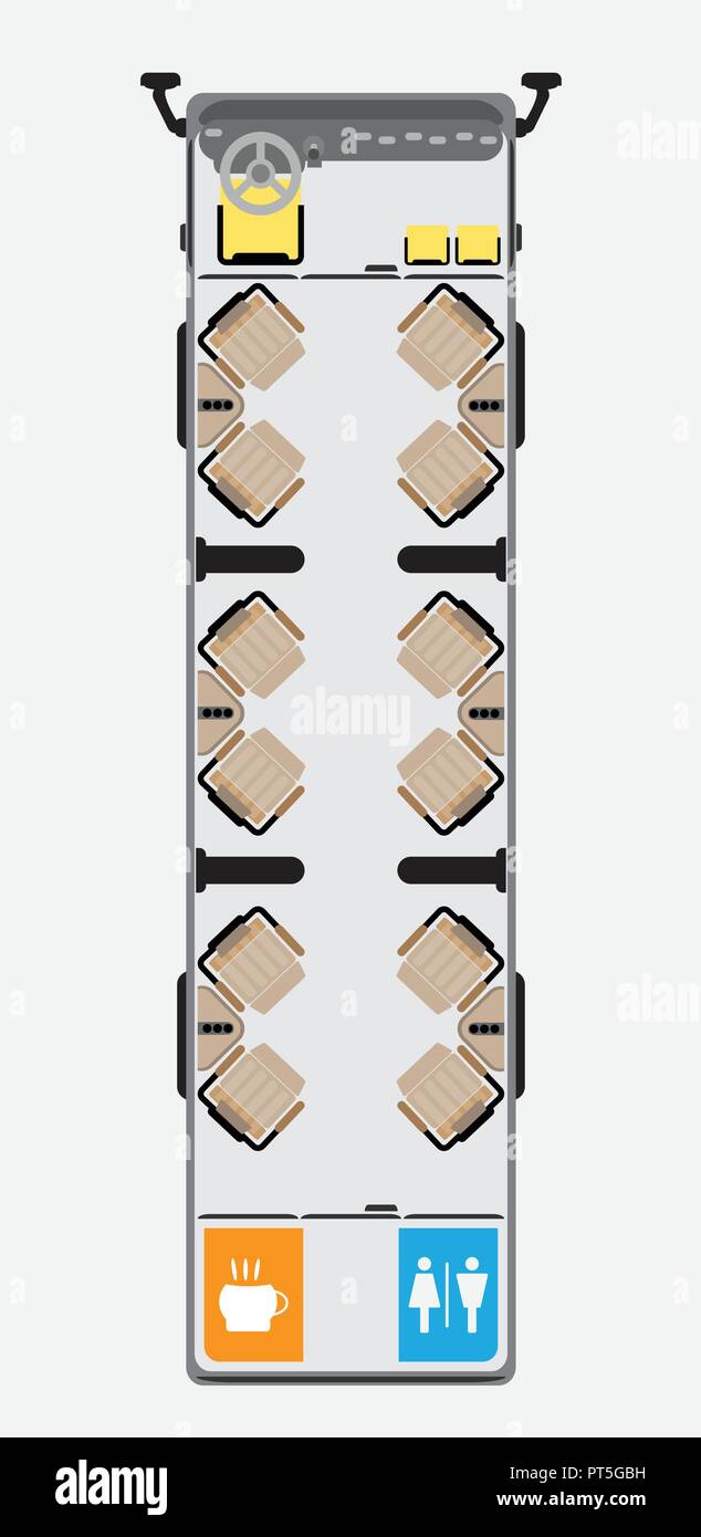 Business Bus seat map with restroom vector Stock Vector Image & Art - Alamy
