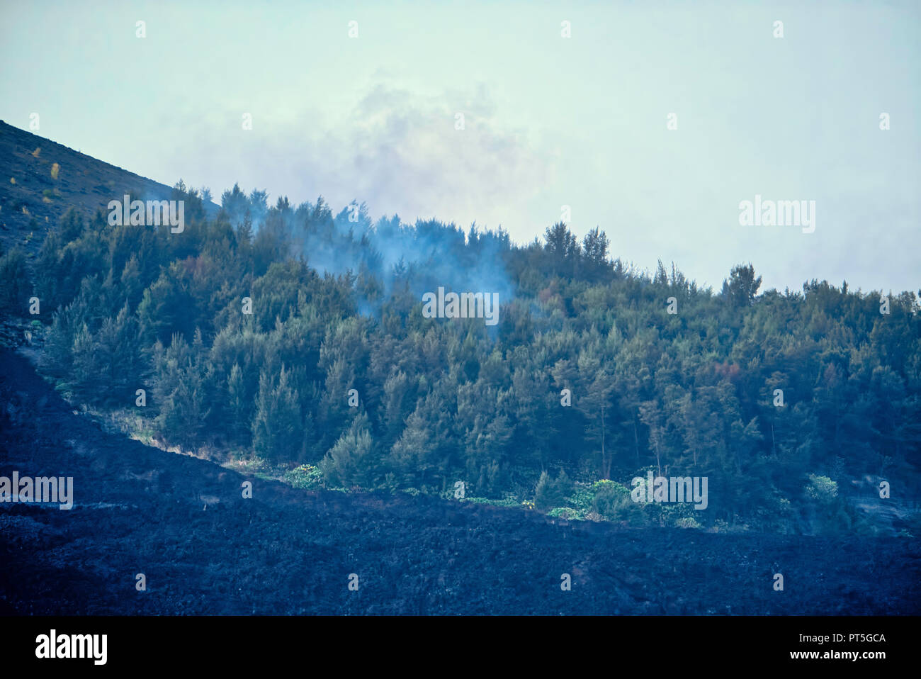 Krakatau, a small island group in the Sunda Strait between the islands ...
