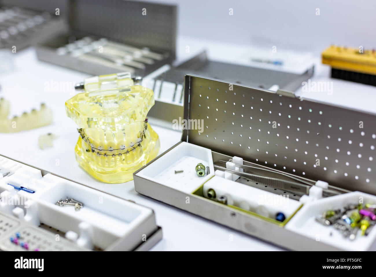 System of dental brackets at dentist office Stock Photo - Alamy