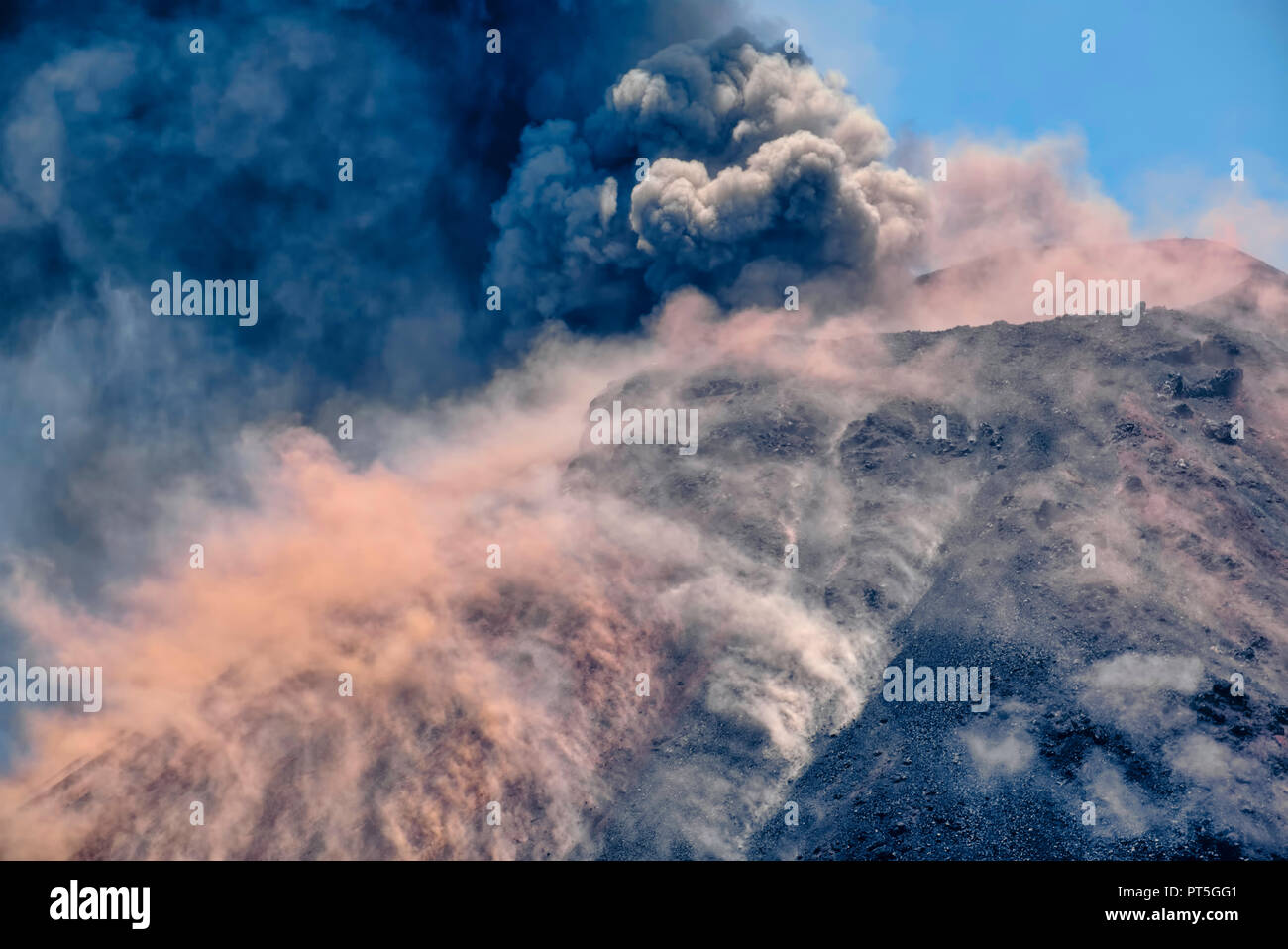 Krakatau, a small island group in the Sunda Strait between the islands ...