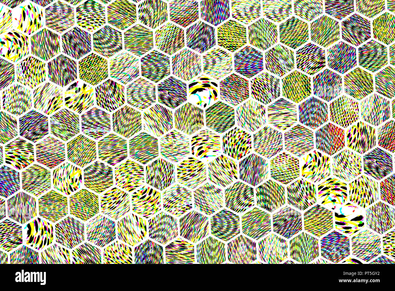 Decorative and colorful pattern hexagon strip illustrations. Good for ...