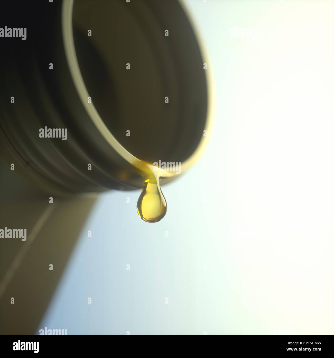 Engine oil dripping from a bottle, illustration Stock Photo - Alamy