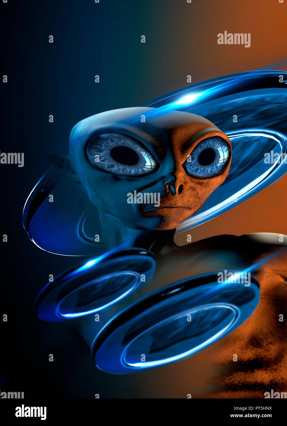 Alien's head, illustration Stock Photo - Alamy