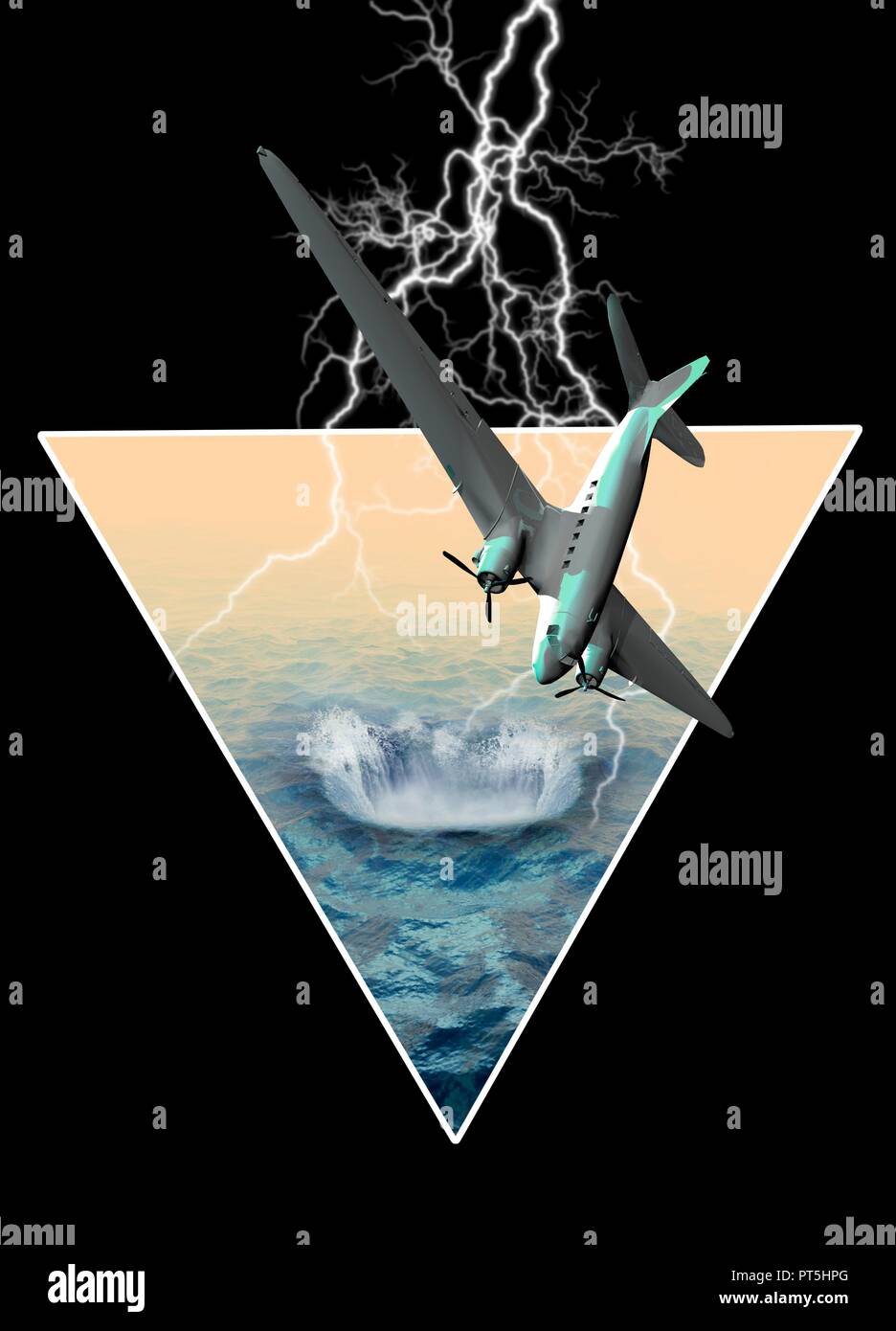 Bermuda triangle, conceptual illustration Stock Photo - Alamy