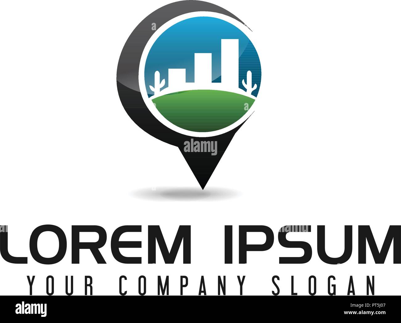 building map navigation logo design concept template Stock Vector Image ...