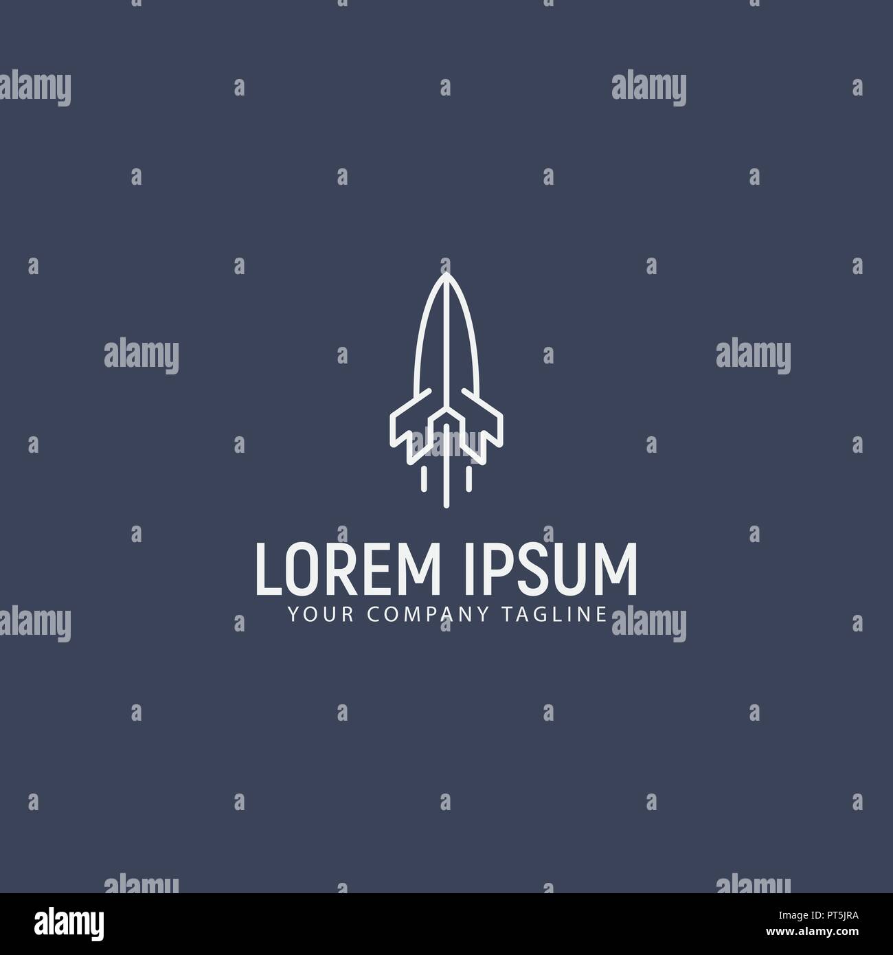 rocket launch logo. star up logo design concept template Stock Vector ...